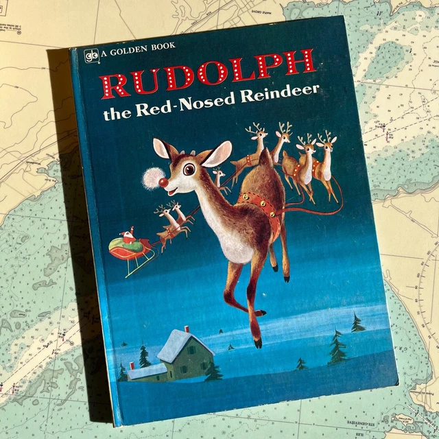 VINTAGE 1979 RUDOLPH the Red Nosed Reindeer Golden Book $24.00 ...