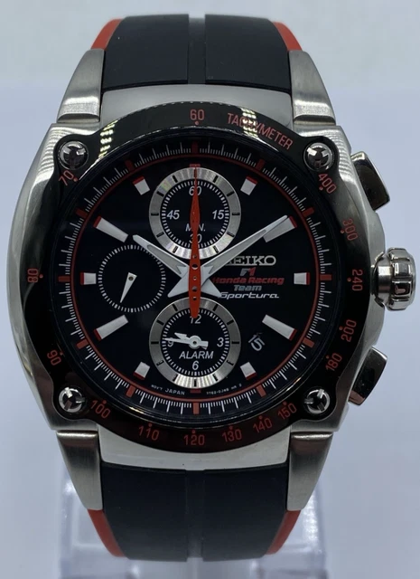SEIKO SNA749 SPORTURA Honda F1 Racing Team Chronograph Quartz Watch ...