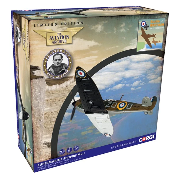 CORGI AA39216 SPITFIRE MkI - RAF No.222 Sqn - Flt Lt Douglas Bader ...