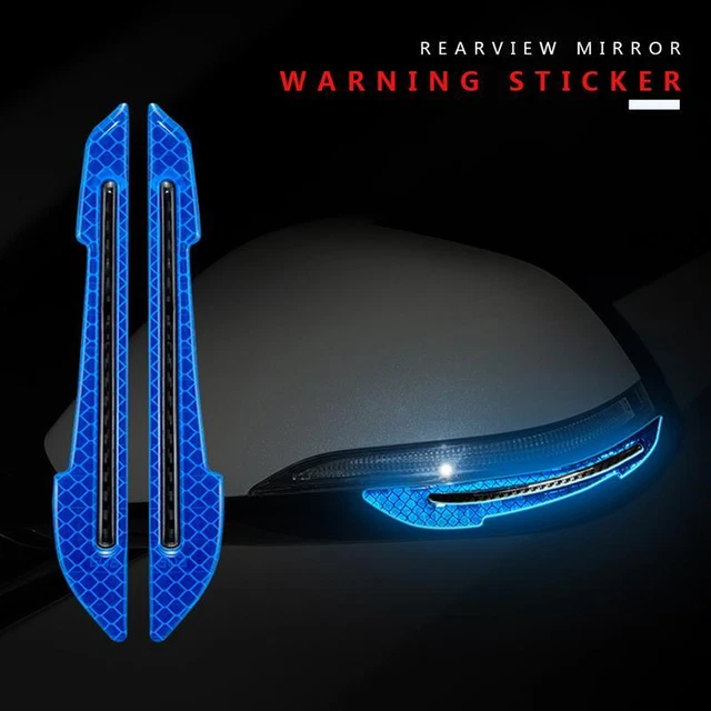 REFLECTIVE STICKER CARBON Fiber Car Side Mirror Warning Decal ...