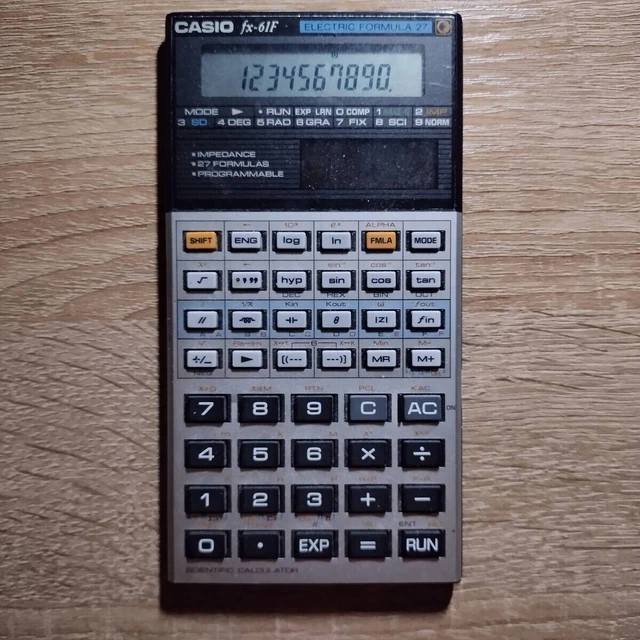 CASIO FX-61F ELECTRIC Formula A27 Vintage Calculator 10 digits pocket ...