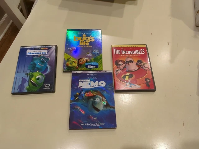 (4) ALL WALT Disney Pixar DVD Movie Lot, Animated Cartoon Family Kids ...