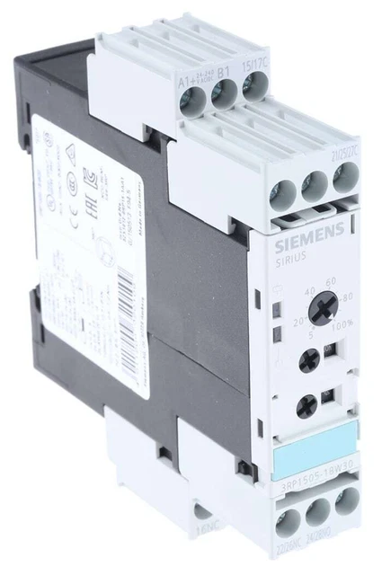SIEMENS DPDT MULTI Function Timer Relay, 24, 240V ac/dc, 3RP1505-1BW30 ...