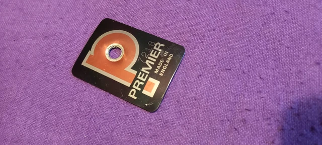VINTAGE PREMIER DRUM badge from 70s used gc as shown w/ serial number £ ...