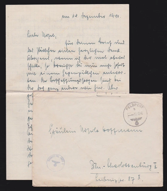 ARTILLERIE-REGIMENT 206. OSTPREUSSEN. 206.Inf.-Div. FP.-Brief Inhalt 14 ...