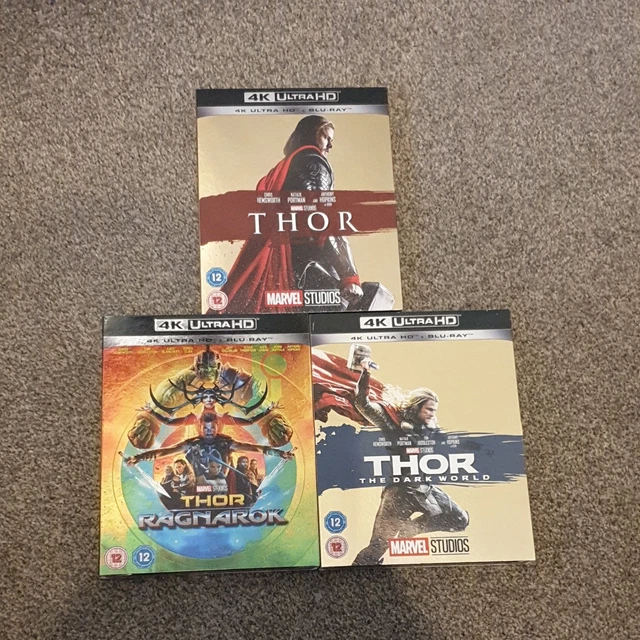 THOR TRILOGY 4K Blu Ray Film Collection Part 1 2 3 Thor Dark World ...
