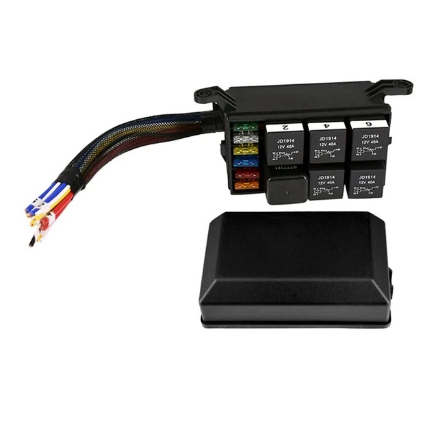 CAJA DE FUSIBLE y relé coche, 12V, con precableado, impermeable S V2B5 ...