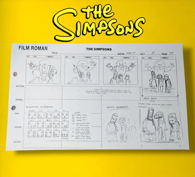 THE SIMPSONS STORYBOARD Production Used Coa Rare Bart Homer £9.99 ...