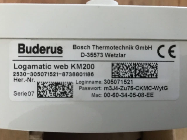 BUDERUS LOGAMATIC WEB KM200 V2 (8738801186) EUR 135,00 - PicClick DE