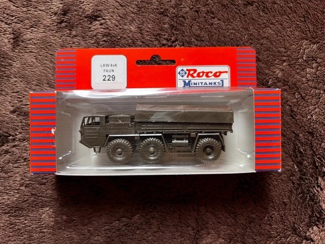 ROCO MINITANKS SPUR H0 229 Militärfahrzeug LKW 6x6 Faun Neu in OVP EUR ...