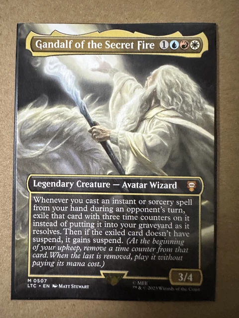 GANDALF OF THE Secret Fire BORDERLESS MYTHIC Lord of the Rings LTR MTG ...