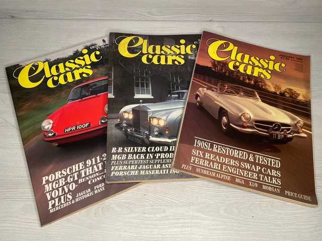 CLASSIC CARS MAGAZINE 1988 Vintage car mags Motor Sport Memorabilia £9. ...
