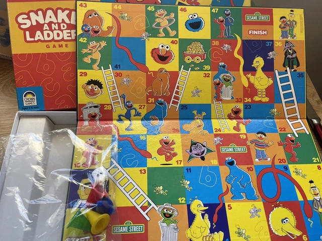 SESAME STREET BOARD Game.snakes And Ladders.crown Games 2000 $45.00 ...