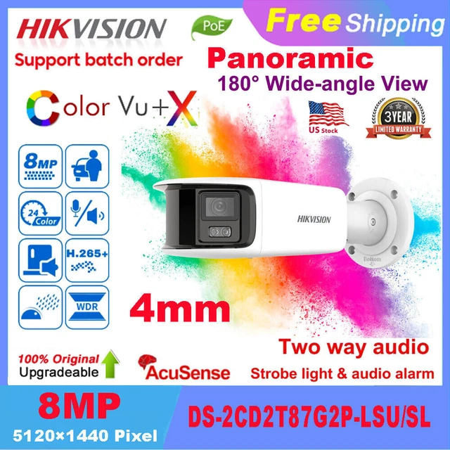 HIK DS-2CD2T87G2P-LSU/SL 4MM 4K 8MP Panoramic Full-Color ColorVu IP Camera EUR 246,43 - PicClick DE