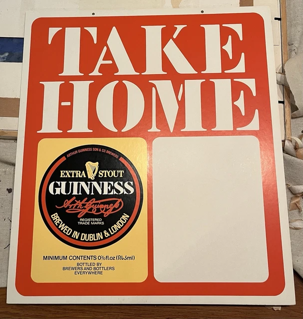 GUINNESS ADVERTISING CARDBOARD Take Home Sign £5.45 - PicClick UK
