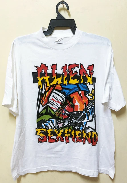 Vintage 1990s Alien Sex Fiend Gothic Rock Punk Tour Concert T Shirt