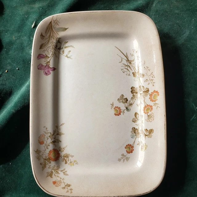 ANTIQUE ALFRED MEAKIN Royal Ironstone China Platter Tea Leaf England £ ...