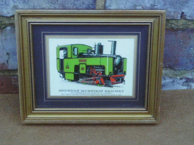 VINTAGE FRAMED SNOWDON Mountain Railway 'Snowdon' Steam Train Print Picture £8.00 - PicClick UK
