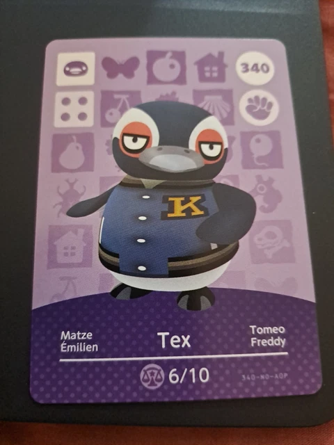 GENUINE ANIMAL CROSSING Amiibo Card - Tex #340 $12.00 - PicClick AU