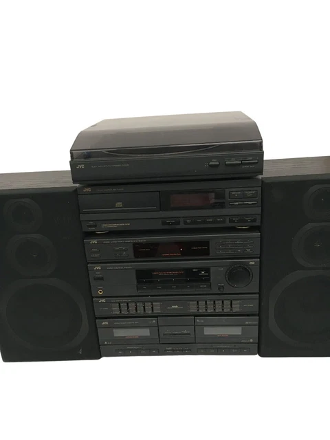 RÉCEPTEUR STÉRÉO DOUBLE cassette deck JVC DR-E34L lecteur CD XL-34 phono AL-E31 EUR 23,75 ...