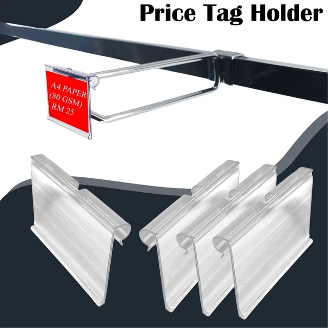 50PCS DOUBLE LINE hook Price Tag Holder Price Tag Display Holders ...