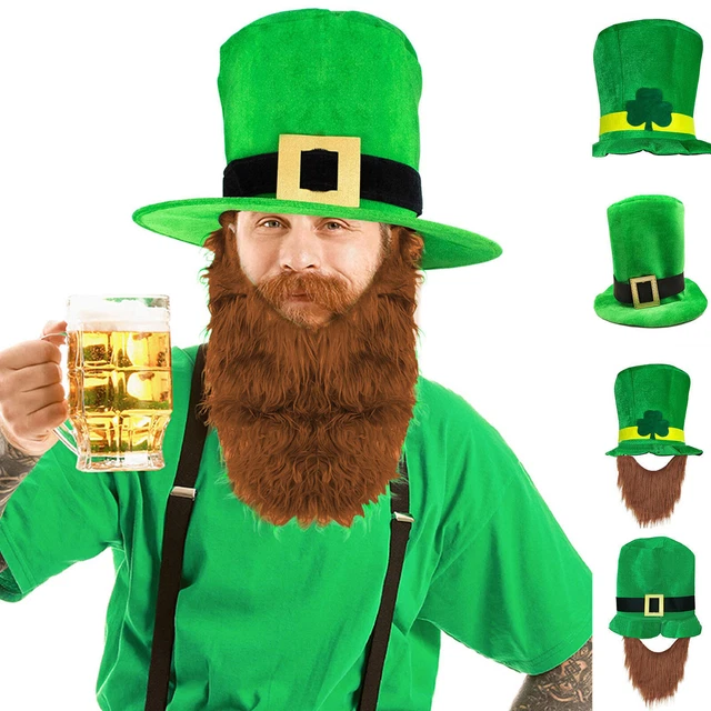 FANCY DRESS IRISH Party Leprechaun St. Patrick's Day Green Velvet Hat w ...