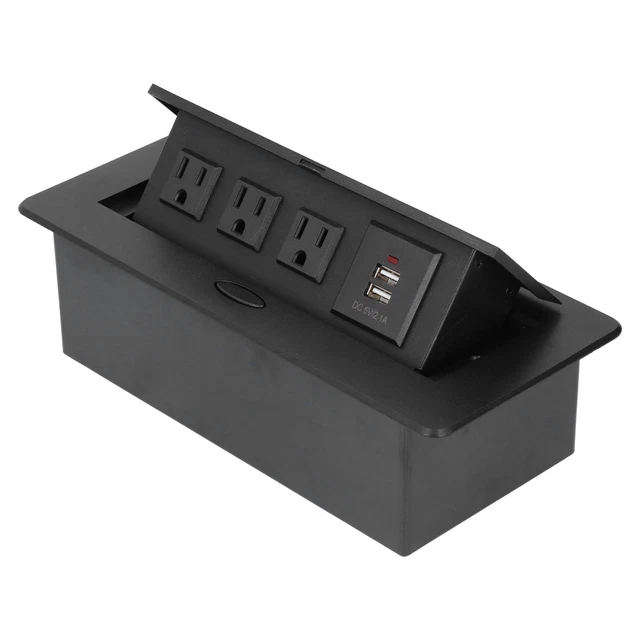 DESKTOP SOCKET EMBEDDED Power Outlet With Dual USB Port For Charging ...