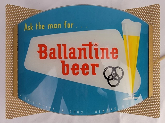 VINTAGE 1950’S BALLANTINE Beer Curved Glass Light Up Sign Rare £307.30 ...
