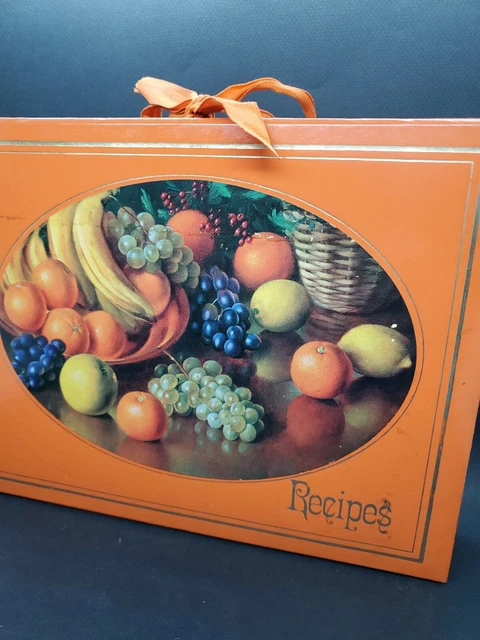 VINTAGE RECIPE FILE Accordion Book Box 60s labeled kitchen organizer ...