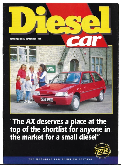 CITROEN AX 1.5D Debut 5-dr Road Test 1994-95 UK Market Sales Brochure ...