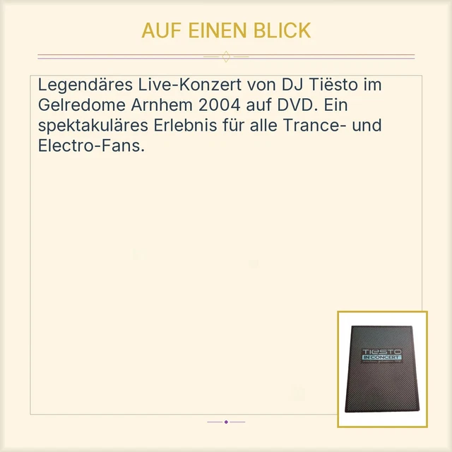 TIËSTO LIVE IN Concert Arnhem 2004 DVD EDM Trance EUR 9,45 - PicClick IT