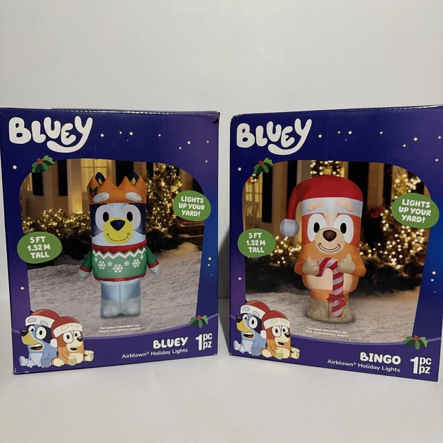 GEMMY 5FT TALL Bingo Christmas Airblown Inflatable Lighted LED Bluey ...