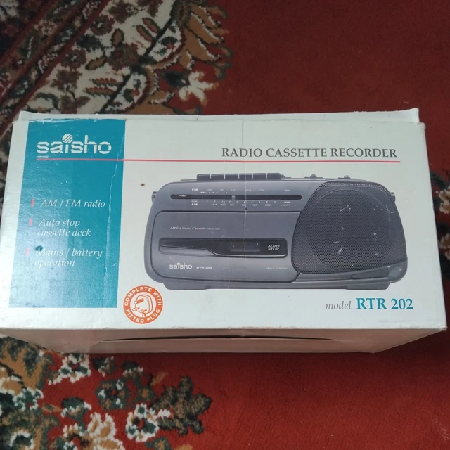 SAISHO RTR 202, Retro AM FM Radio Cassette Recorder, Boom Box, Portable ...