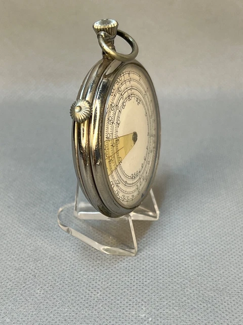 1910 ANTIQUE CIRCULAR Slide Rule Calculator Pocket Watch German Mother ...