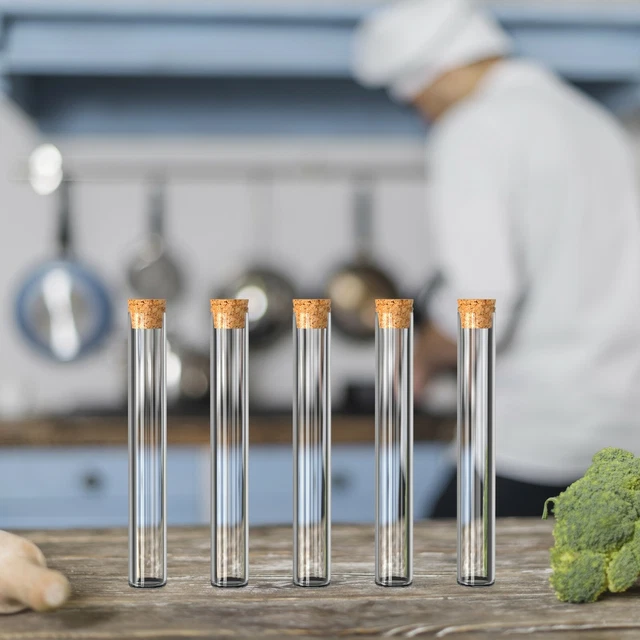 15 PCS GLASS Test Tubes with Cork Stoppers | 5.9 in x .79 in | Ships ...