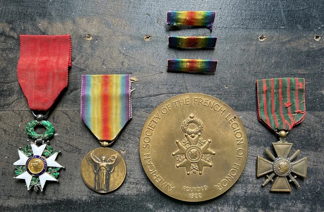 WW1 FRENCH MEDALS Victory Croix de Guerre Legion of Honor American ...