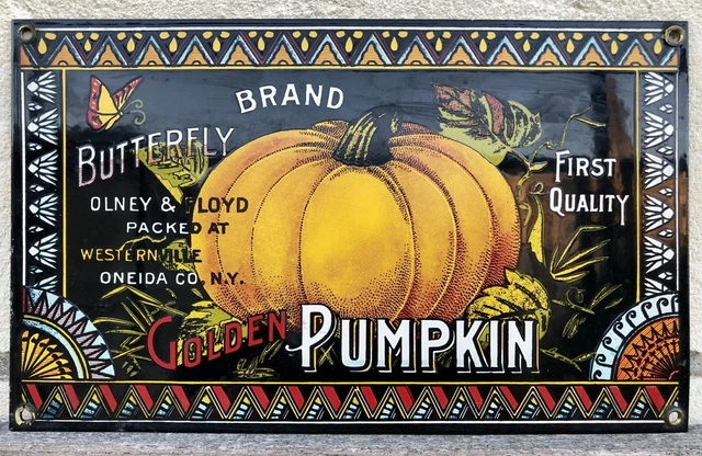 PLAQUE ÉMAILLÉE AMÉRICAINE de collection « Golden Pumpkin » EUR 45,00 ...