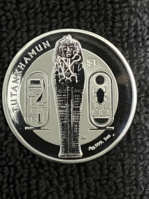 RARE 1OZ SILVER Coin 999 .Pharaoh Tutankhamun’s Sarcophagus.Ancient ...