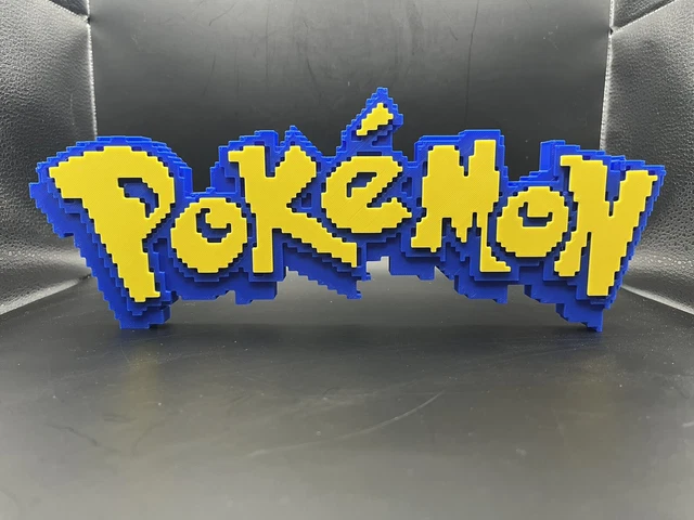8-BIT POKEMON LOGO Sign Display | 3D Wall Desk Shelf Art £15.10 ...