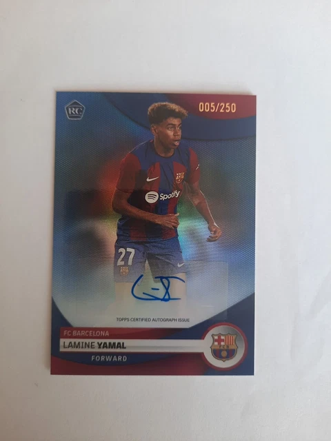 LAMINE YAMAL TOPPS FC Barcelona Team Set 2023-24 AUTO CARD ROOKIE RC ...