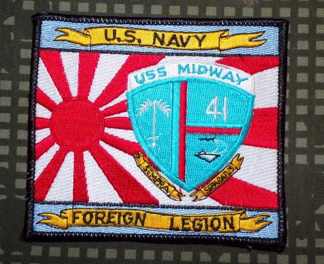 VINTAGE US NAVY USS Midway CV-41 Foreign Legion Embroidered Full-Color ...