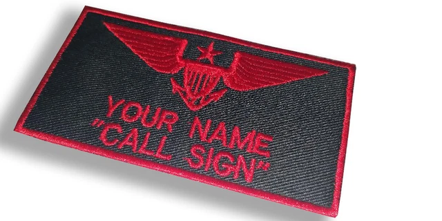 PERSONALISED TOP GUN Style Patch , Air Force Pilot Wings Name Patch £7. ...