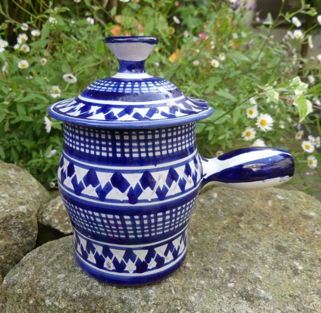 ROBERT PICAULT VALLAURIS petite Chocolatière céramique décor bleu 16cm parfaite EUR 35,00 ...