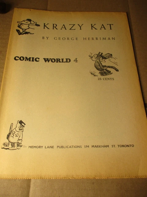 RARE VINTAGE KRAZY Kat By George Herriman Comic World 4 Newspaper D765 ...