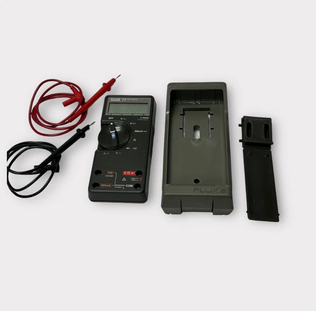 FLUKE 77 DIGITAL Meter Multimeter With Case, Stand & Probes Excellent ...