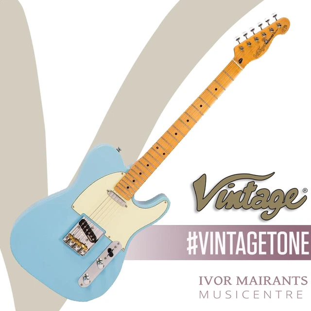 VINTAGE V75 REISSUED Electric Guitar - Laguna Blue V75LB £349.00 ...