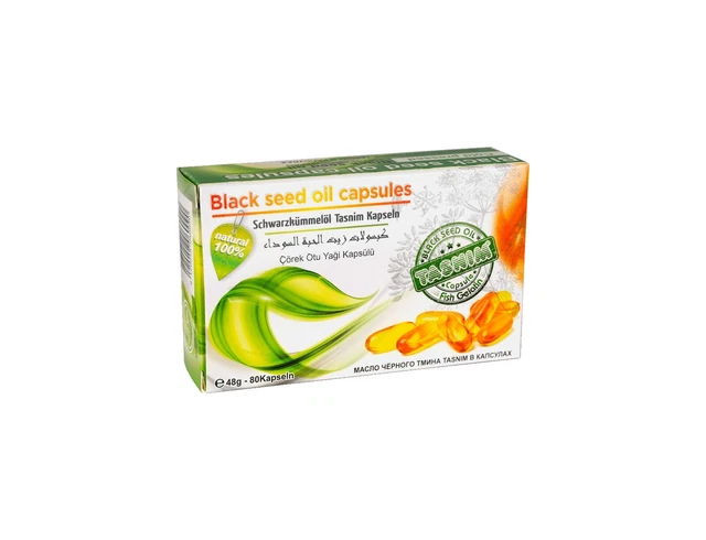 TASNIM BLACK CUMIN Oil Capsules, Cold Pressed, Fish Gelatin - 80 ...