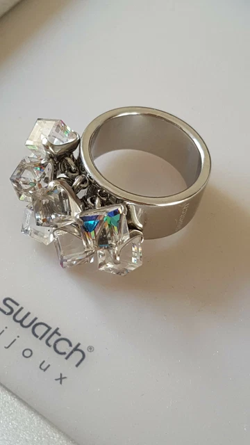 SWATCH BIJOUX LOVE Explosion Ring Mit Kristallwürfel EUR 37,00 ...