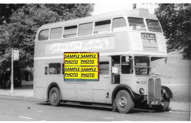 LONDON TRANSPORT B&W Bus Photograph-RT 724 Route 112 £1.00 - PicClick UK