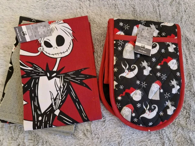 GEORGE ASDA DISNEY Nightmare Before Christmas Double Oven Glove & Tea ...